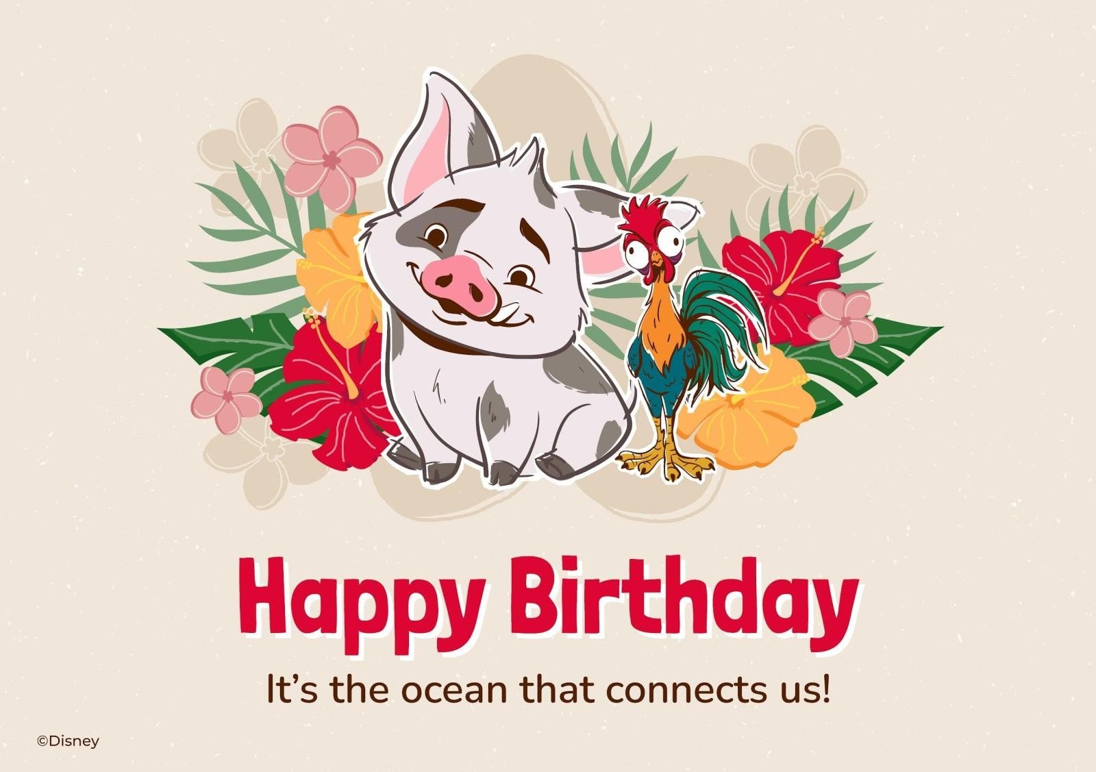 Moana 2 Ocean Birthday Card Presentation