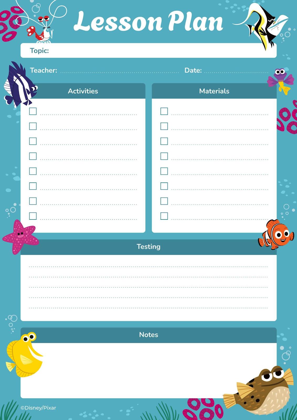 Finding Nemo Lesson Plan Presentation