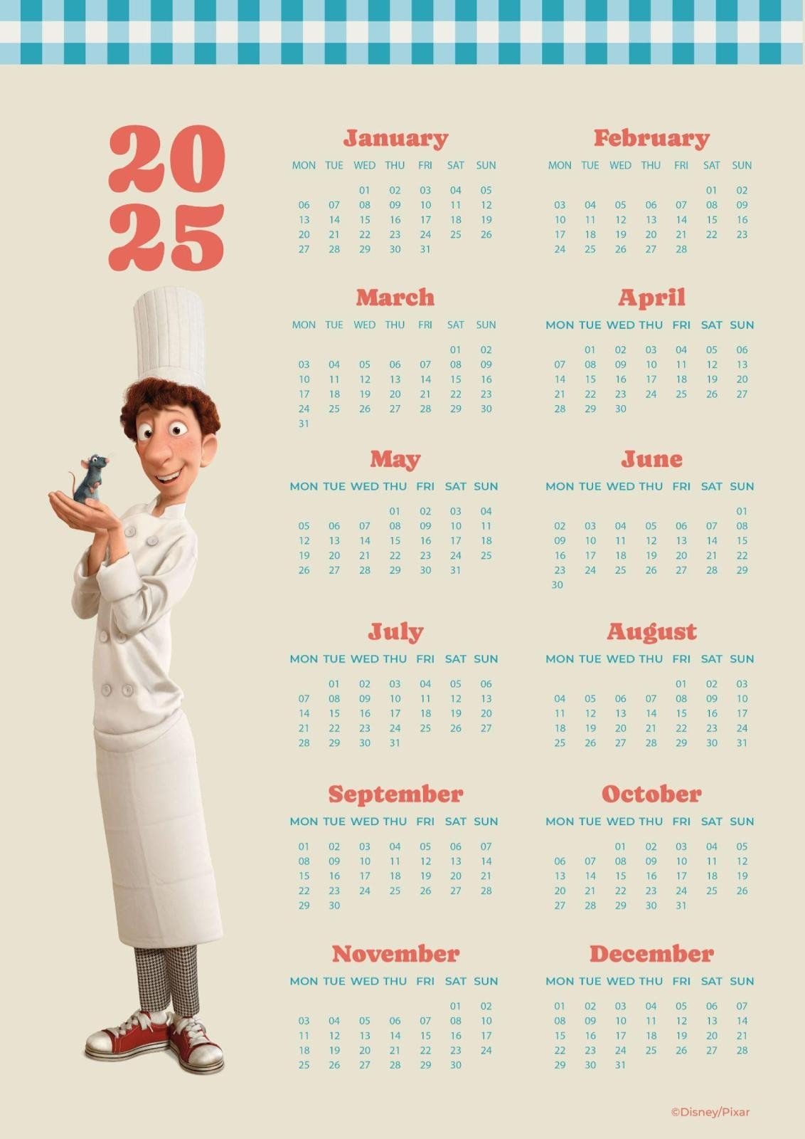 Ratatouille Annual Calendar Presentation