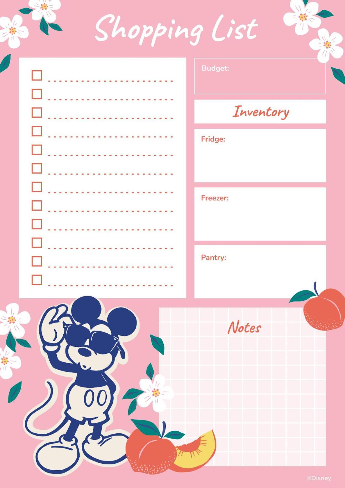 Vintage Mickey and Minnie Mouse Shopping List Presentation