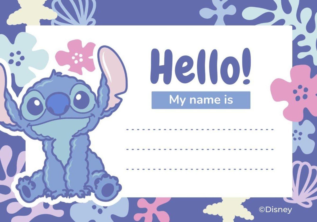 Lilo & Stitch Hawaiian Name Tag Presentation