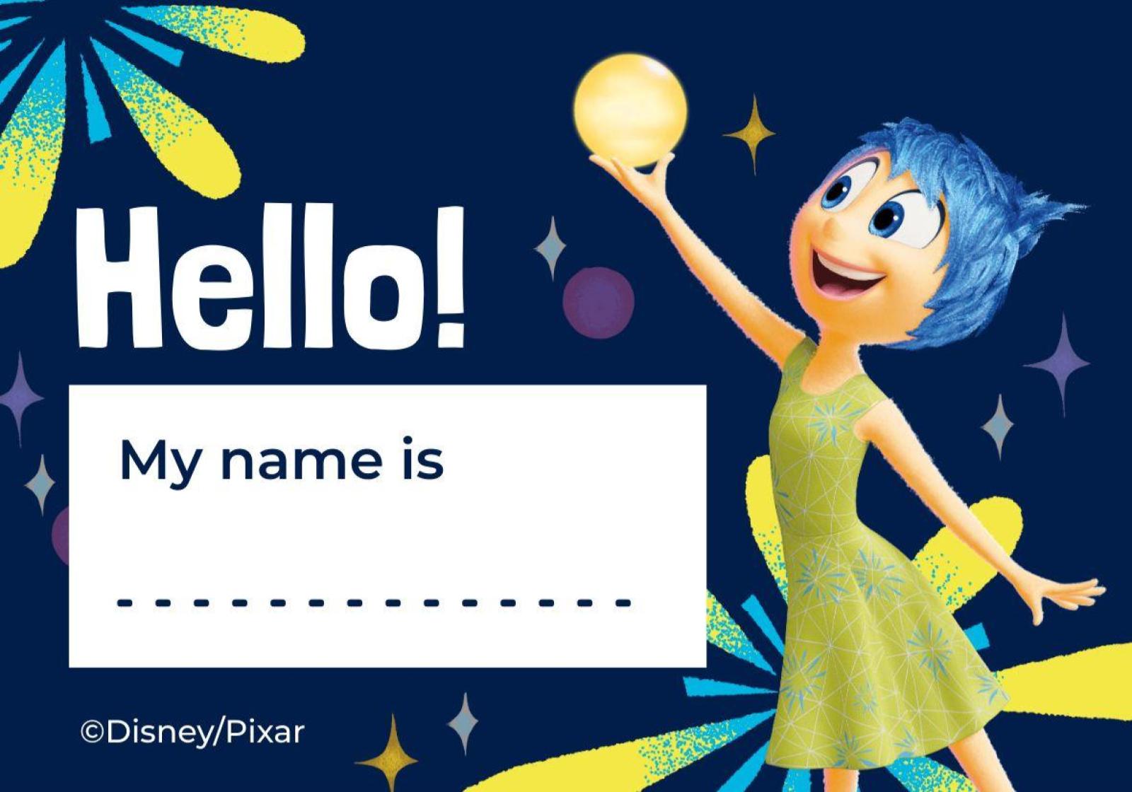 Joy Inside Out 2 Name Tag Presentation