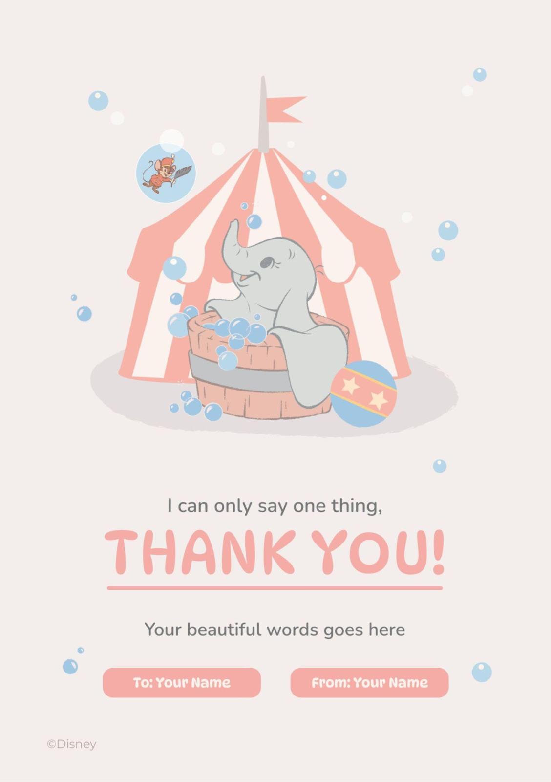 Dumbo Thank you Card Presentation