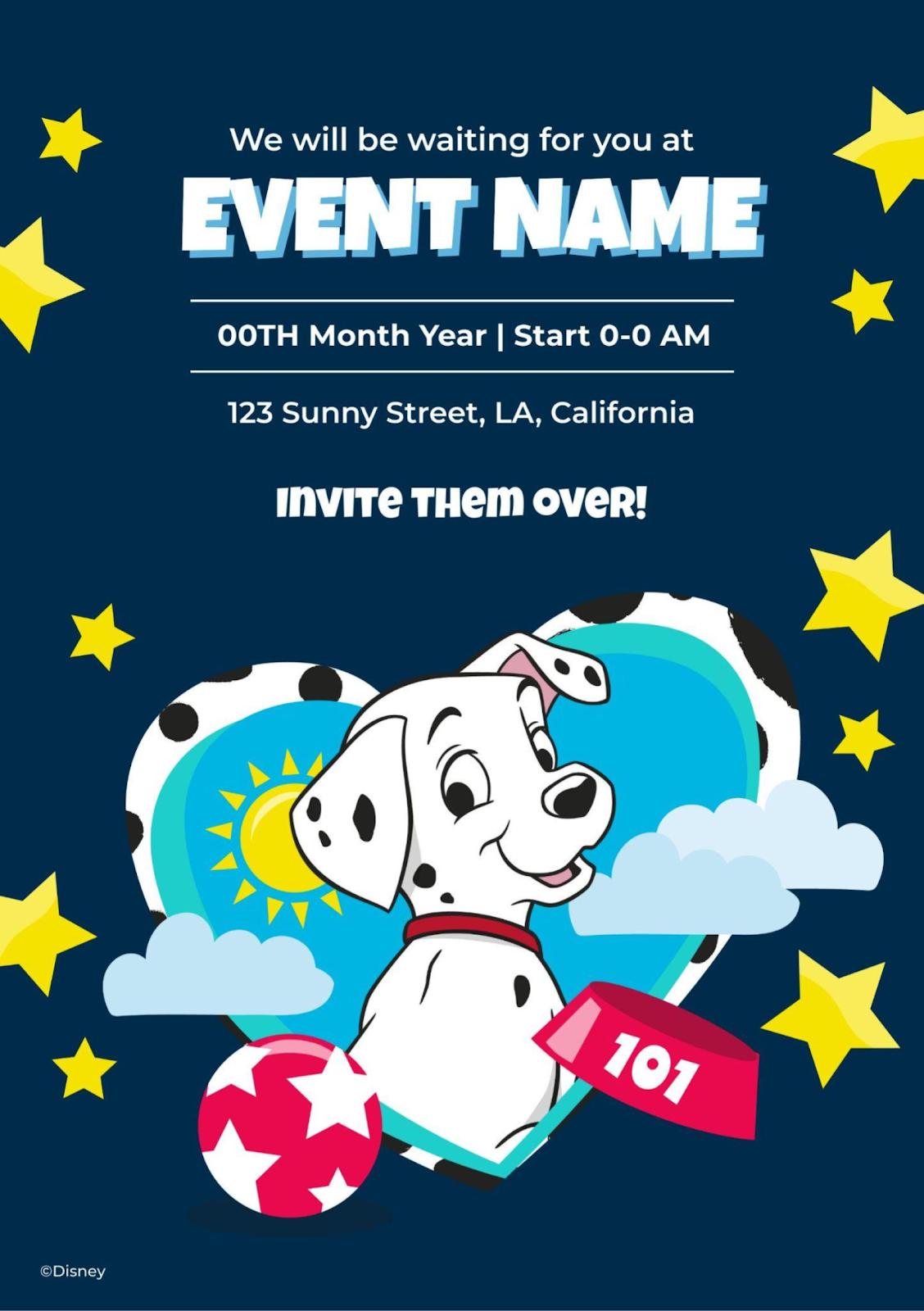 101 Dalmatians Party Invitation Presentation