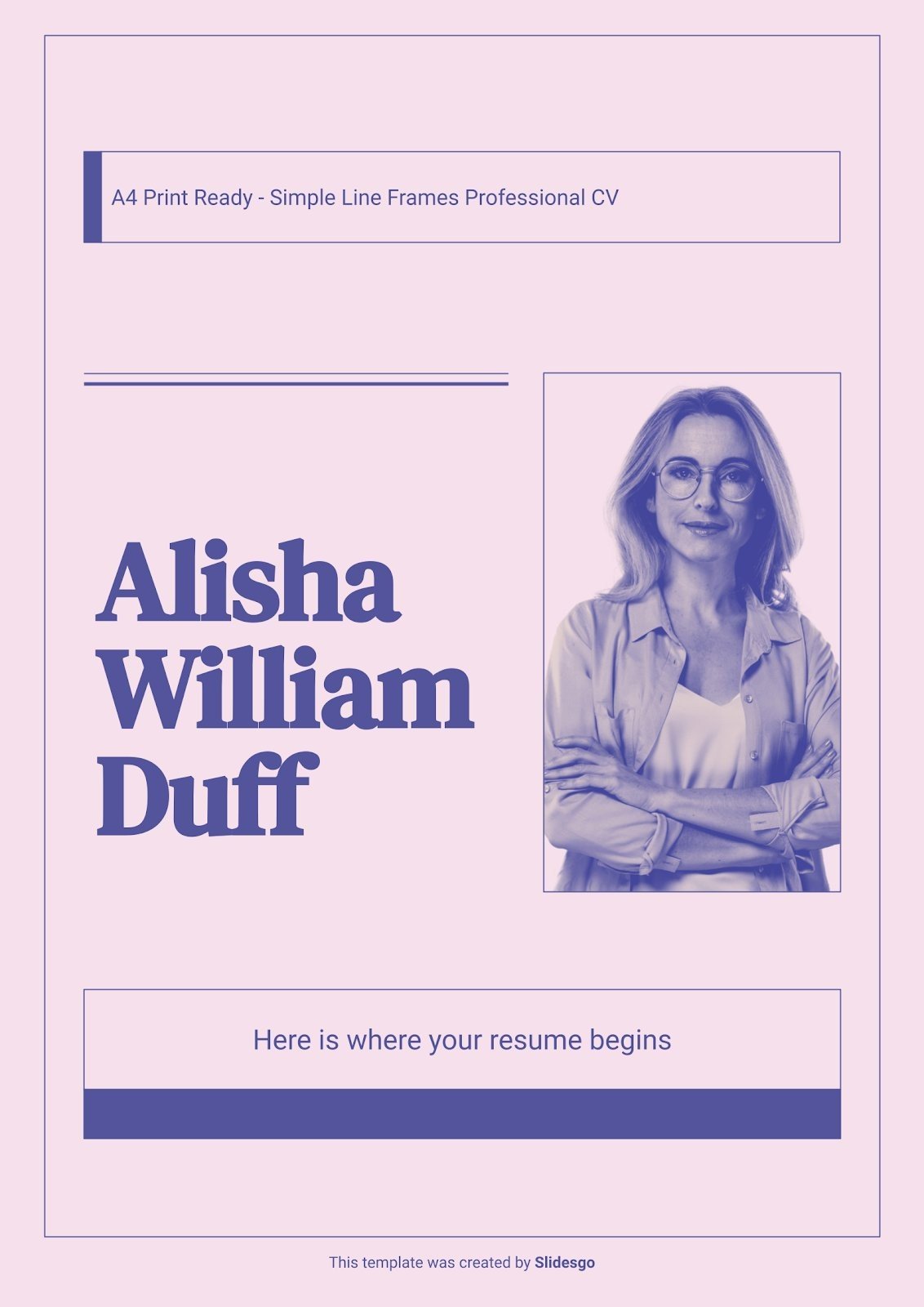 Simple Line Frames Professional CV | Google Slides & PPT