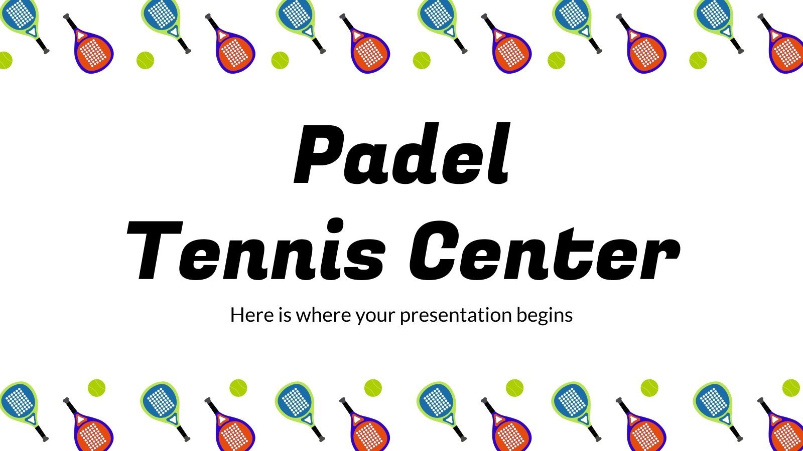 Padel Zentrum | Google Slides Thema & PowerPoint Vorlage