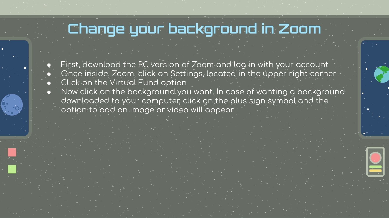 On a Spaceship: Videocall Backgrounds | Google Slides & PPT