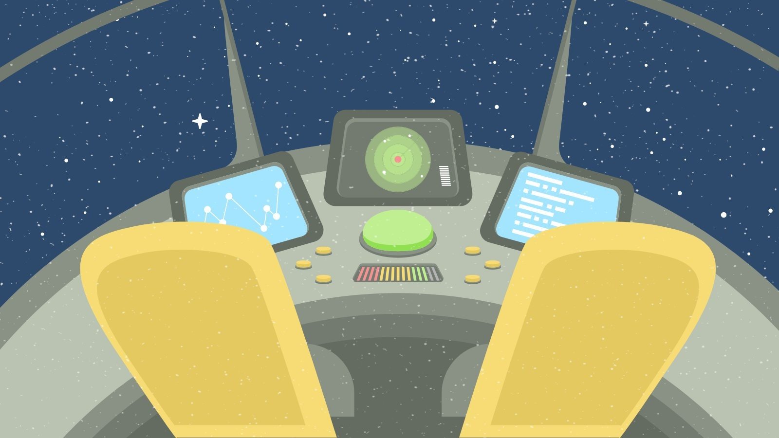 On a Spaceship: Videocall Backgrounds | Google Slides & PPT