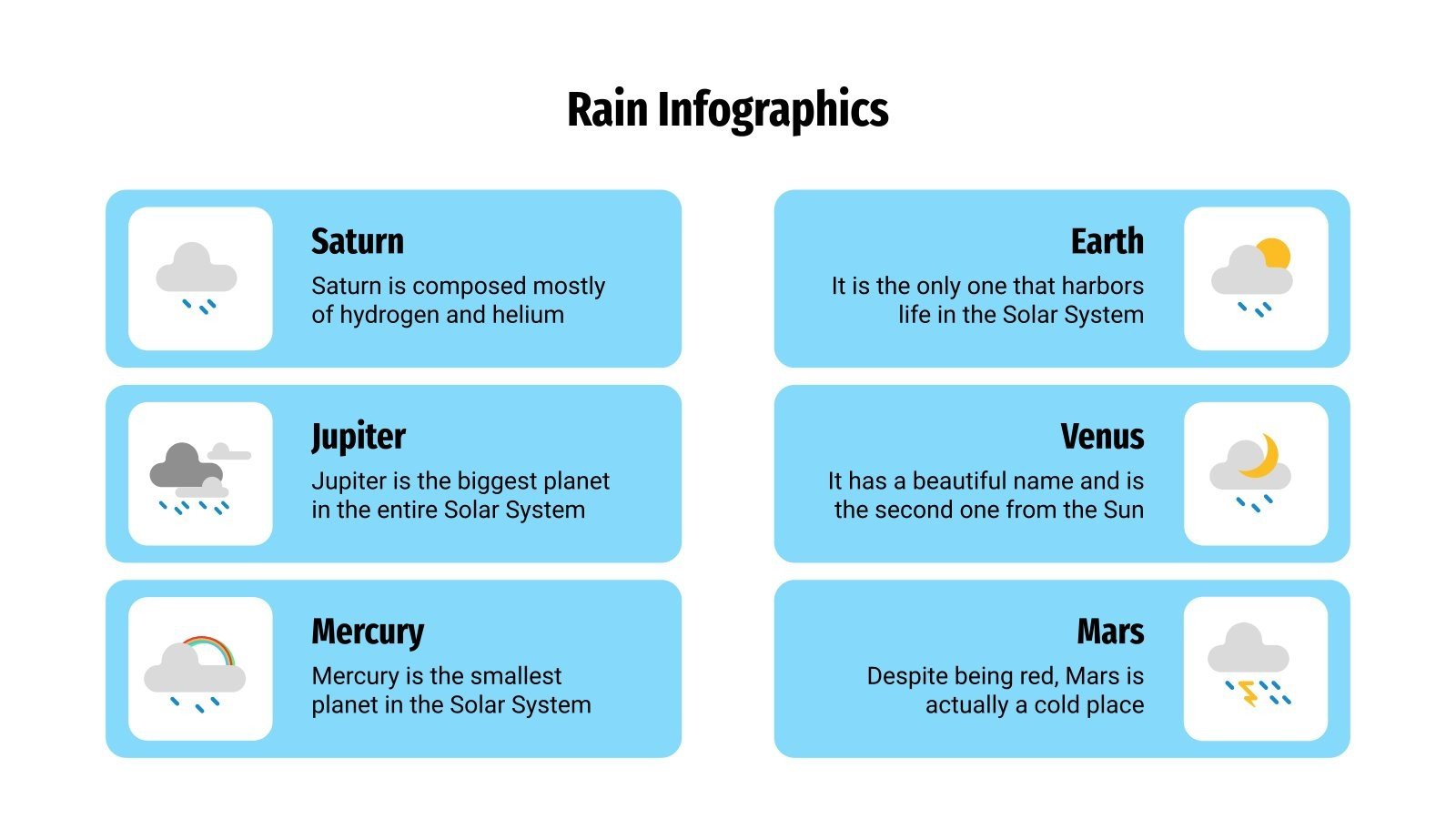 Rain Infographics | Google Slides and PowerPoint template