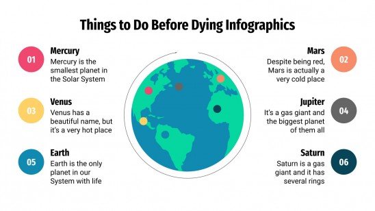 Infografías "cosas que hacer antes de morir" | Google Slides