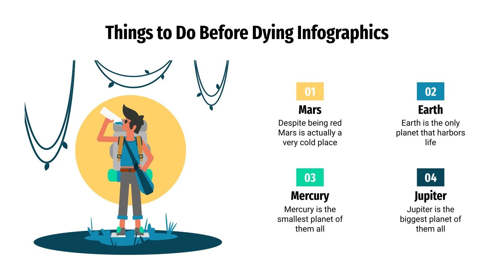 Infografías "cosas que hacer antes de morir" | Google Slides