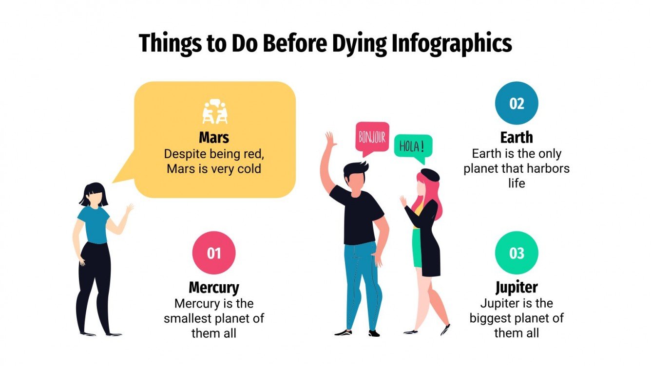Infografías "cosas que hacer antes de morir" | Google Slides