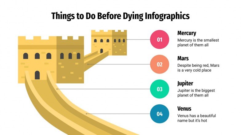 Infografías "cosas que hacer antes de morir" | Google Slides