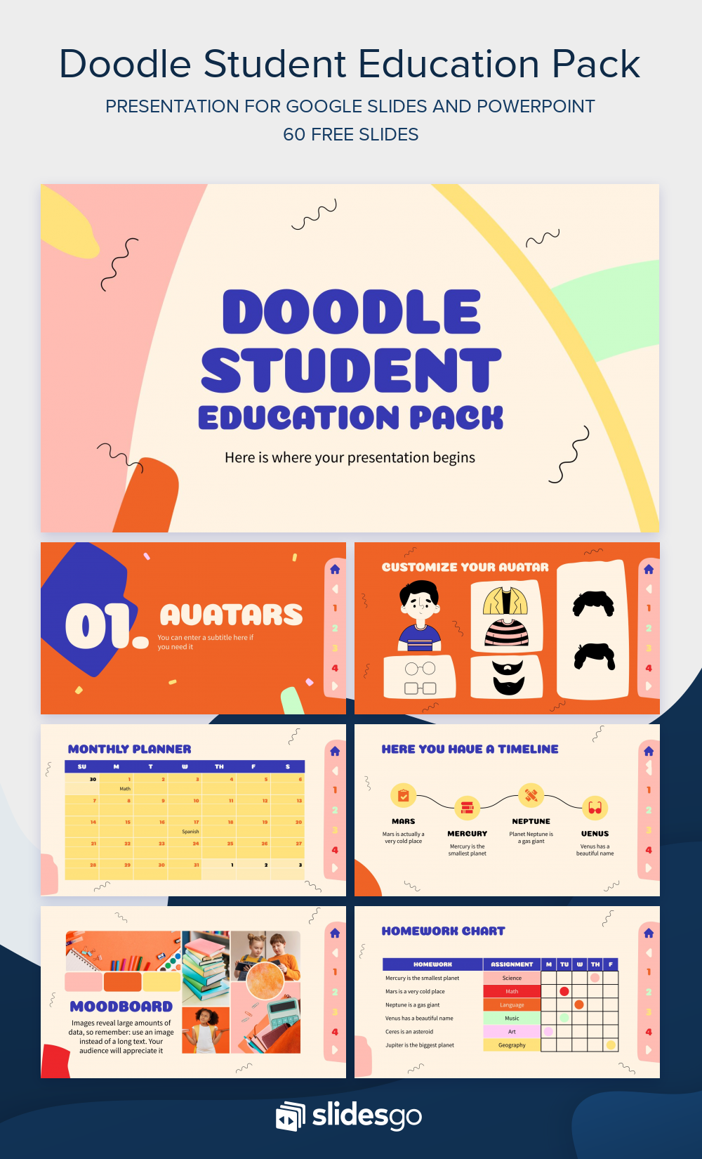 Doodle Student Education Pack | Google Slides & PPT