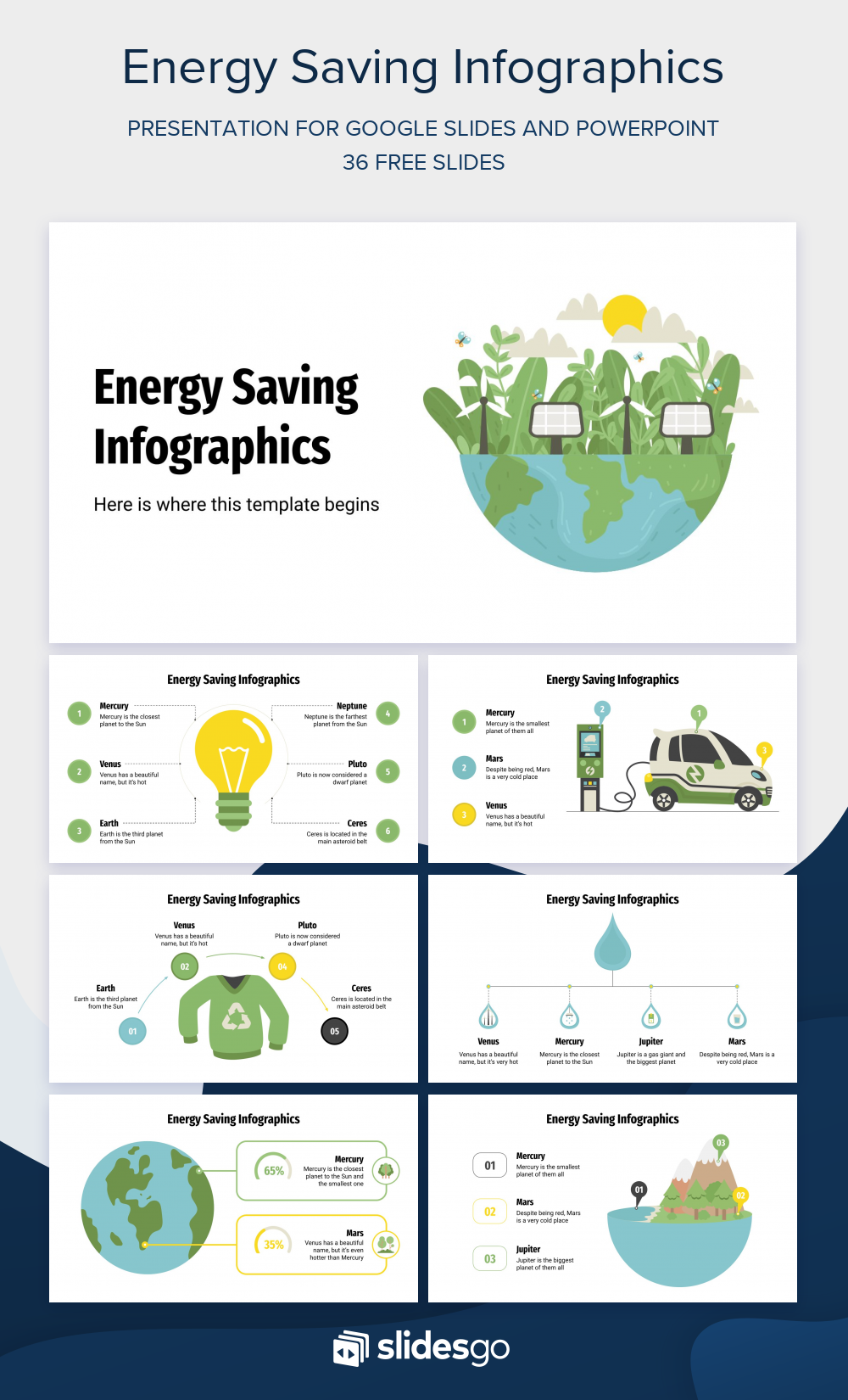 Energy Saving Infographics | Google Slides & PPT template