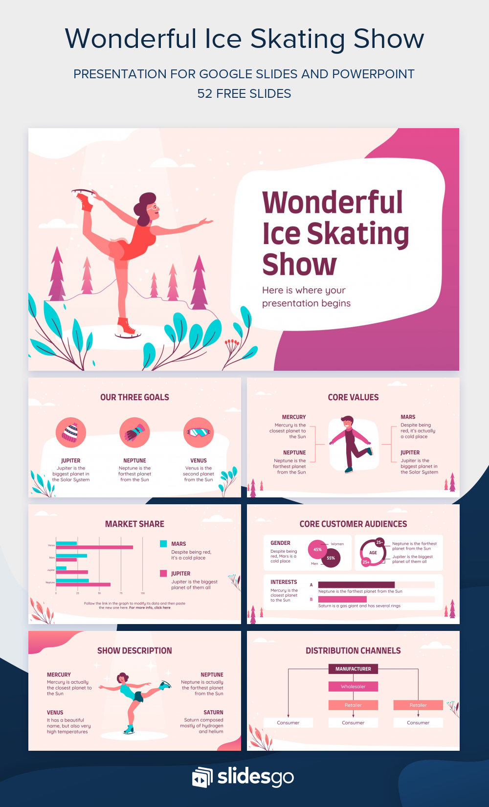 Wonderful Ice Skating Show | Google Slides & PPT template
