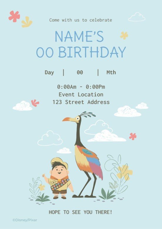 Up Birthday Invitation Presentation