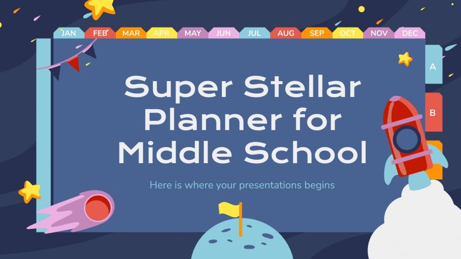 Super Stellar Planner for Middle School Google Slides & PPT template