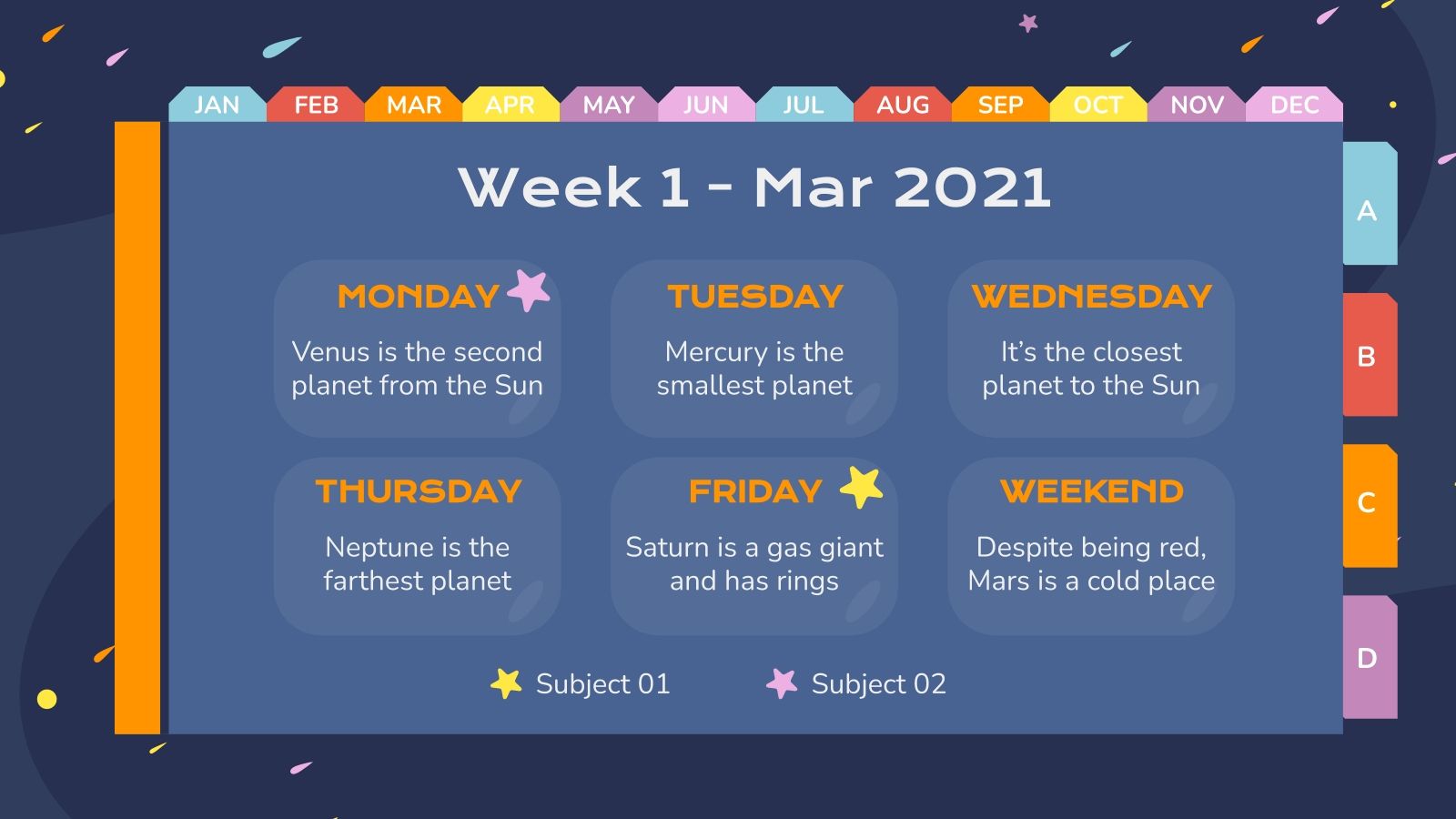 Super Stellar Planner for Middle School Google Slides & PPT template