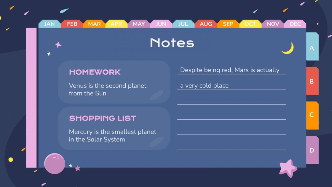 Super Stellar Planner for Middle School Google Slides & PPT template