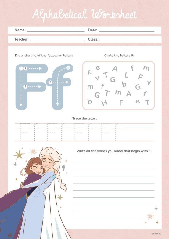 Elsa and Anna Frozen Worksheet Presentation