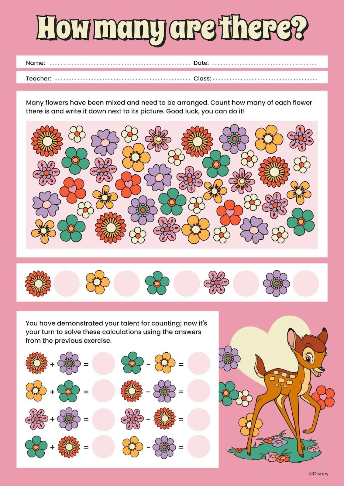Bambi Floral Worksheet Presentation