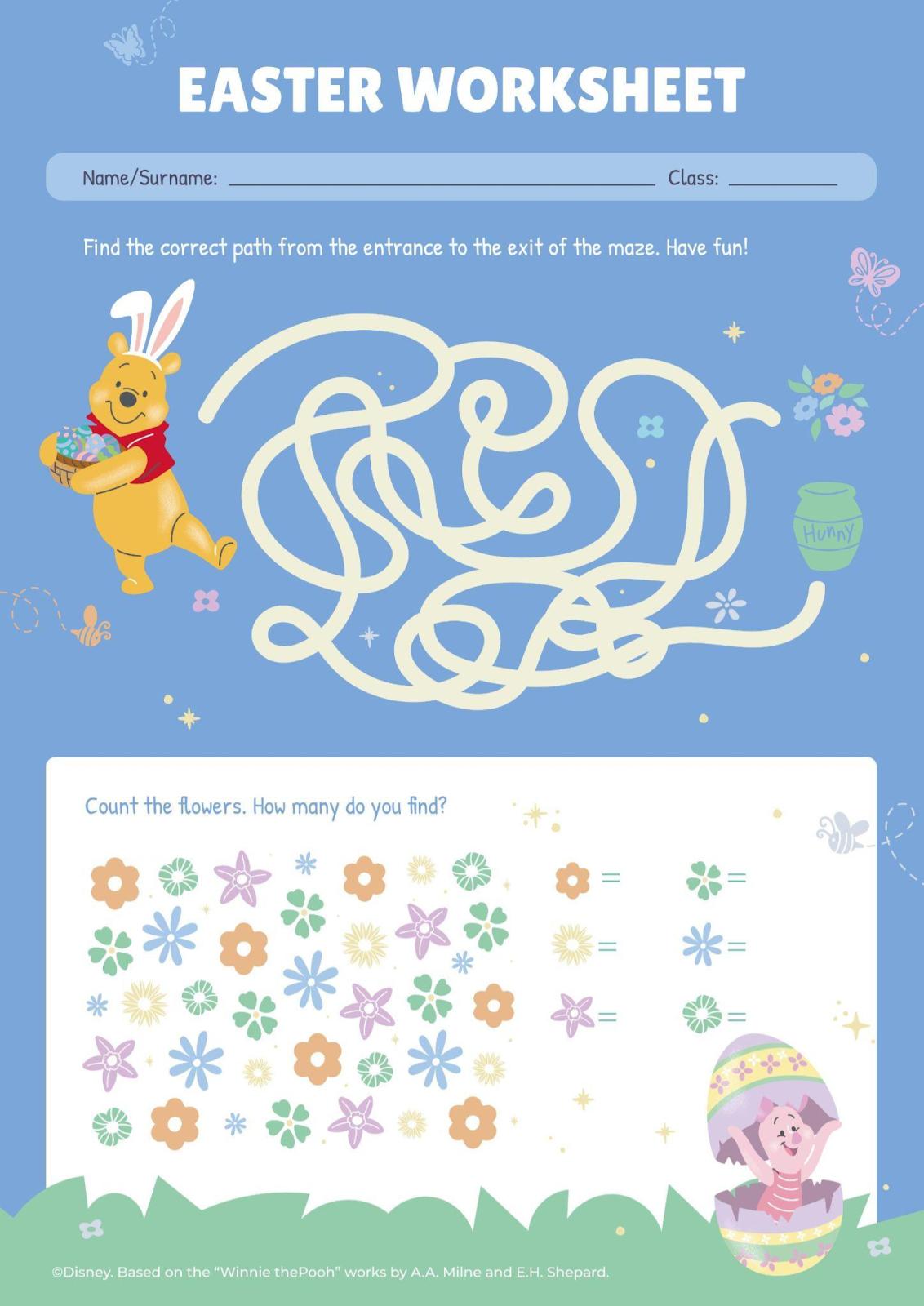 Winnie the Pooh Easter Worksheet Presentation