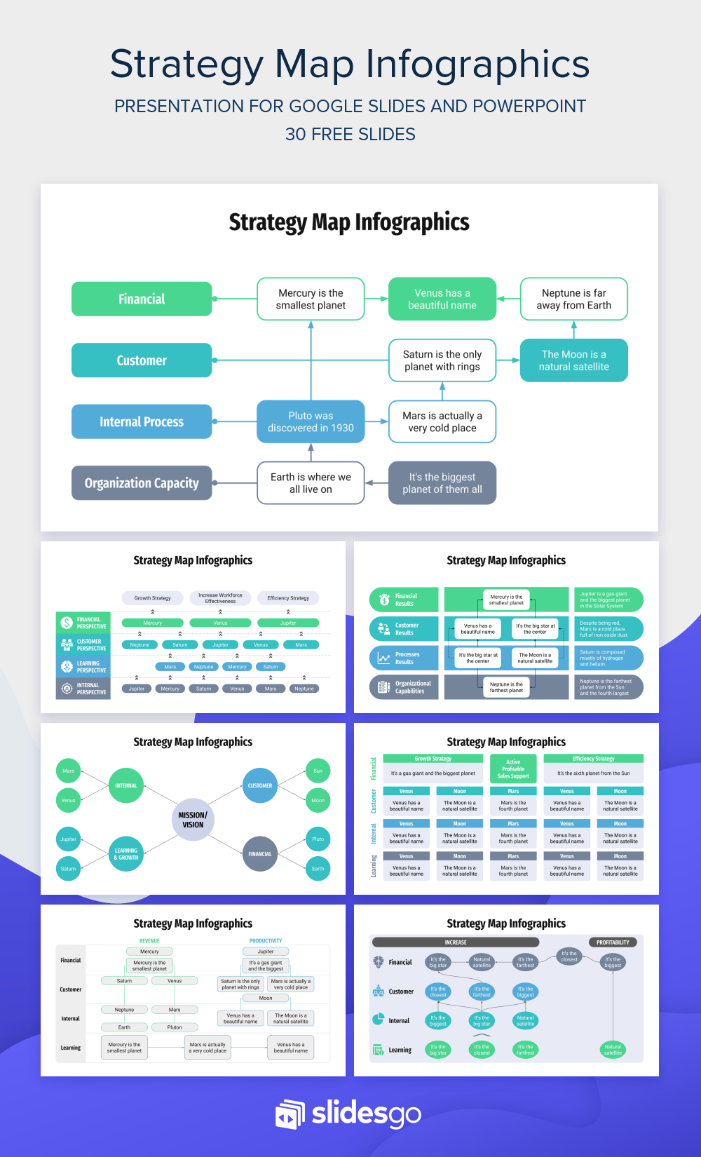 Strategy Map Infographics for Google Slides and PowerPoint