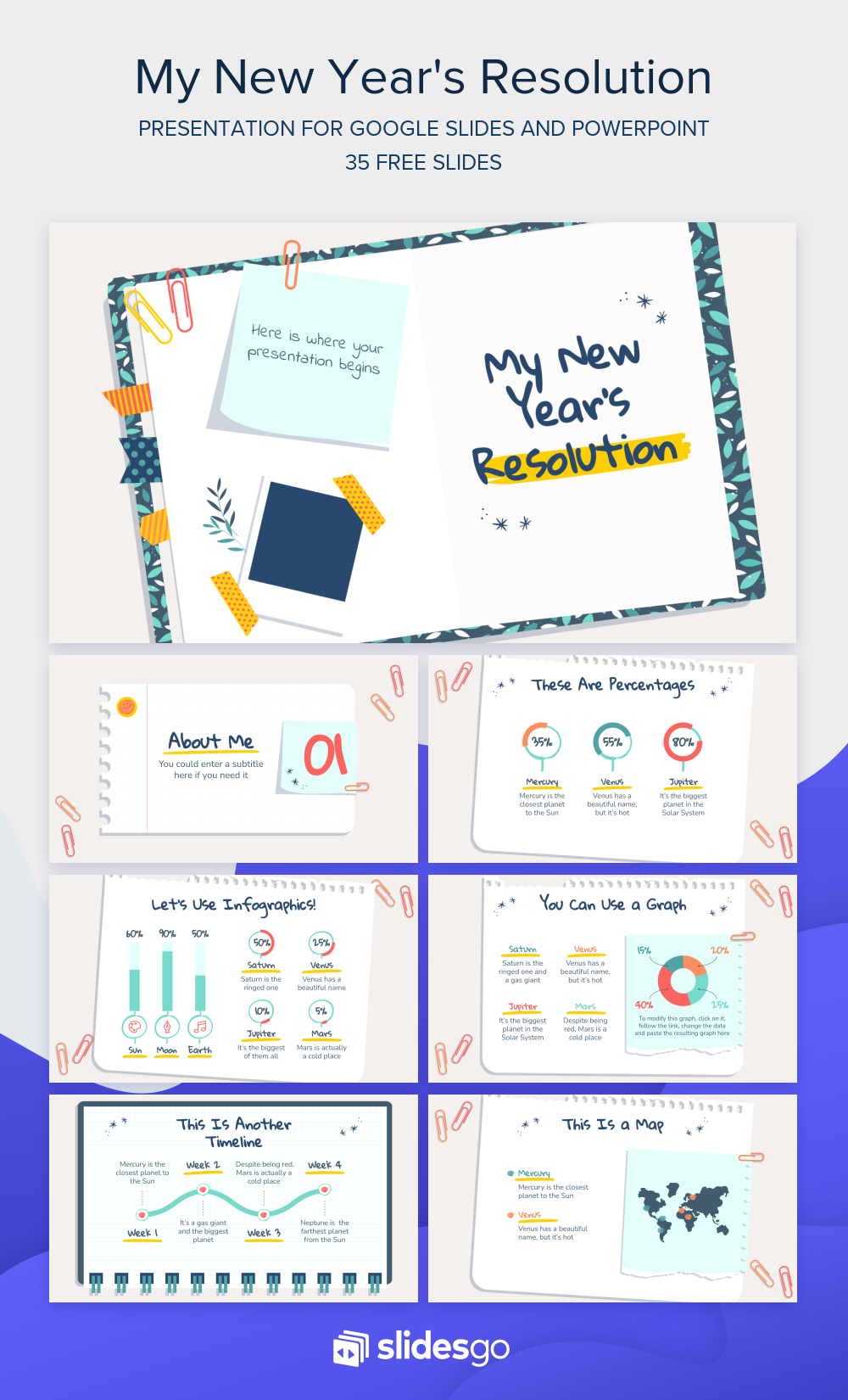 My New Year's Resolution Google Slides & PowerPoint template