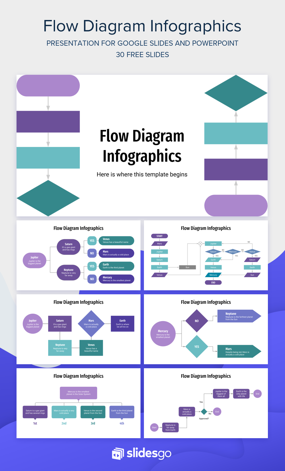 Flow Diagram Infographics for Google Slides and PowerPoint