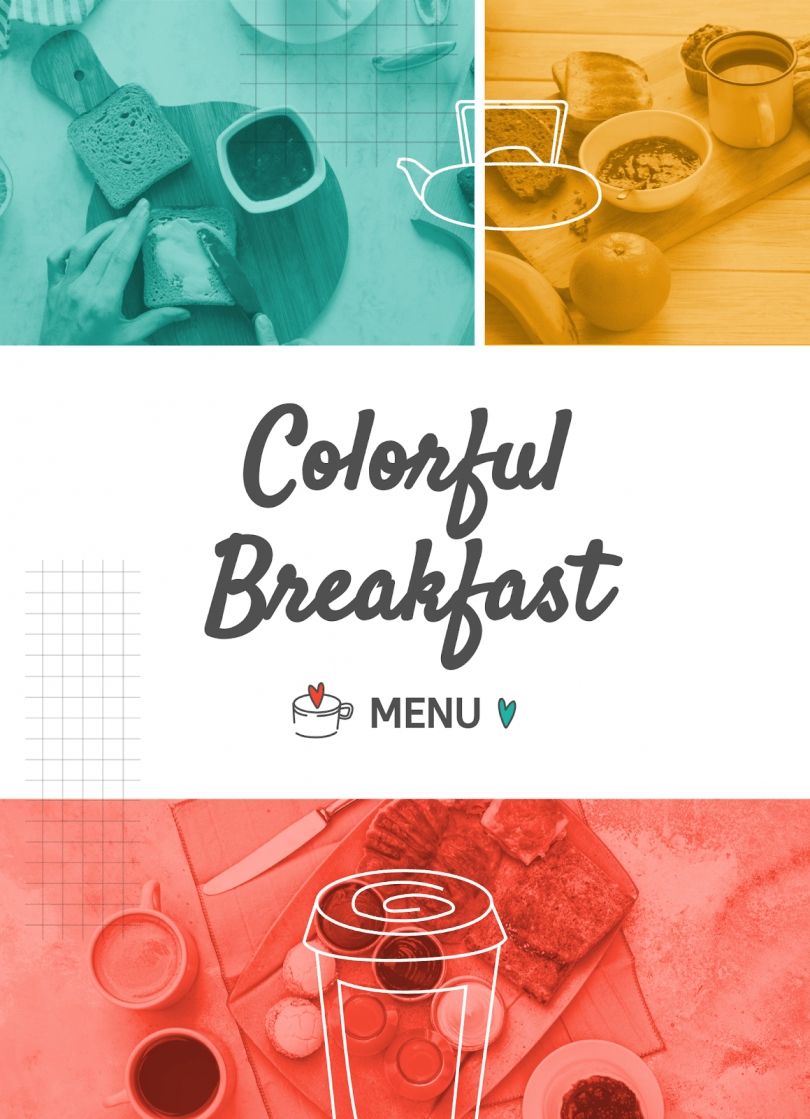 Colorful Breakfast Menu Google Slides theme & PPT template