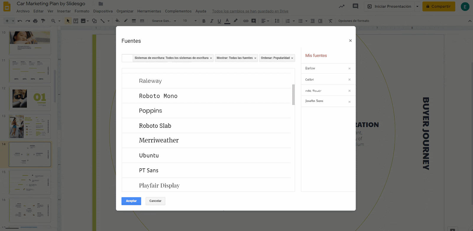 Cómo añadir o cambiar fuentes en Google Slides - Tutorial