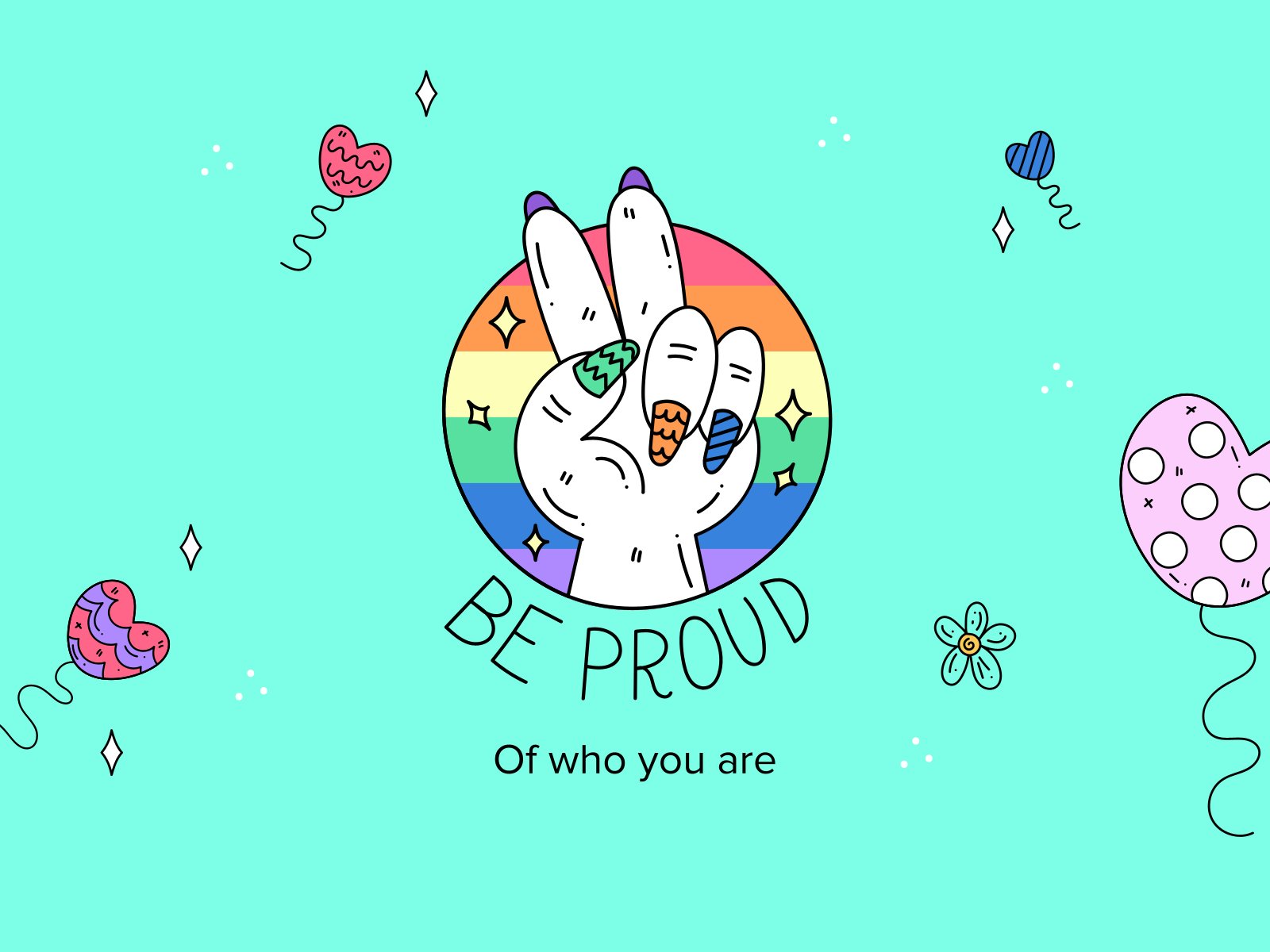 LGBT+ Motivational Cards | Google Slides and PPT template