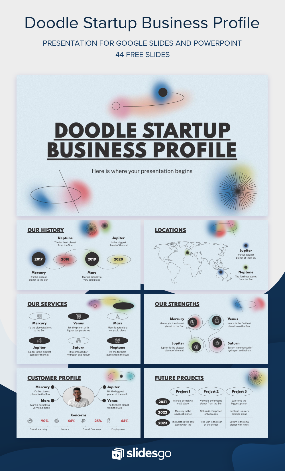 Doodle Startup Business Profile | Google Slides & PowerPoint