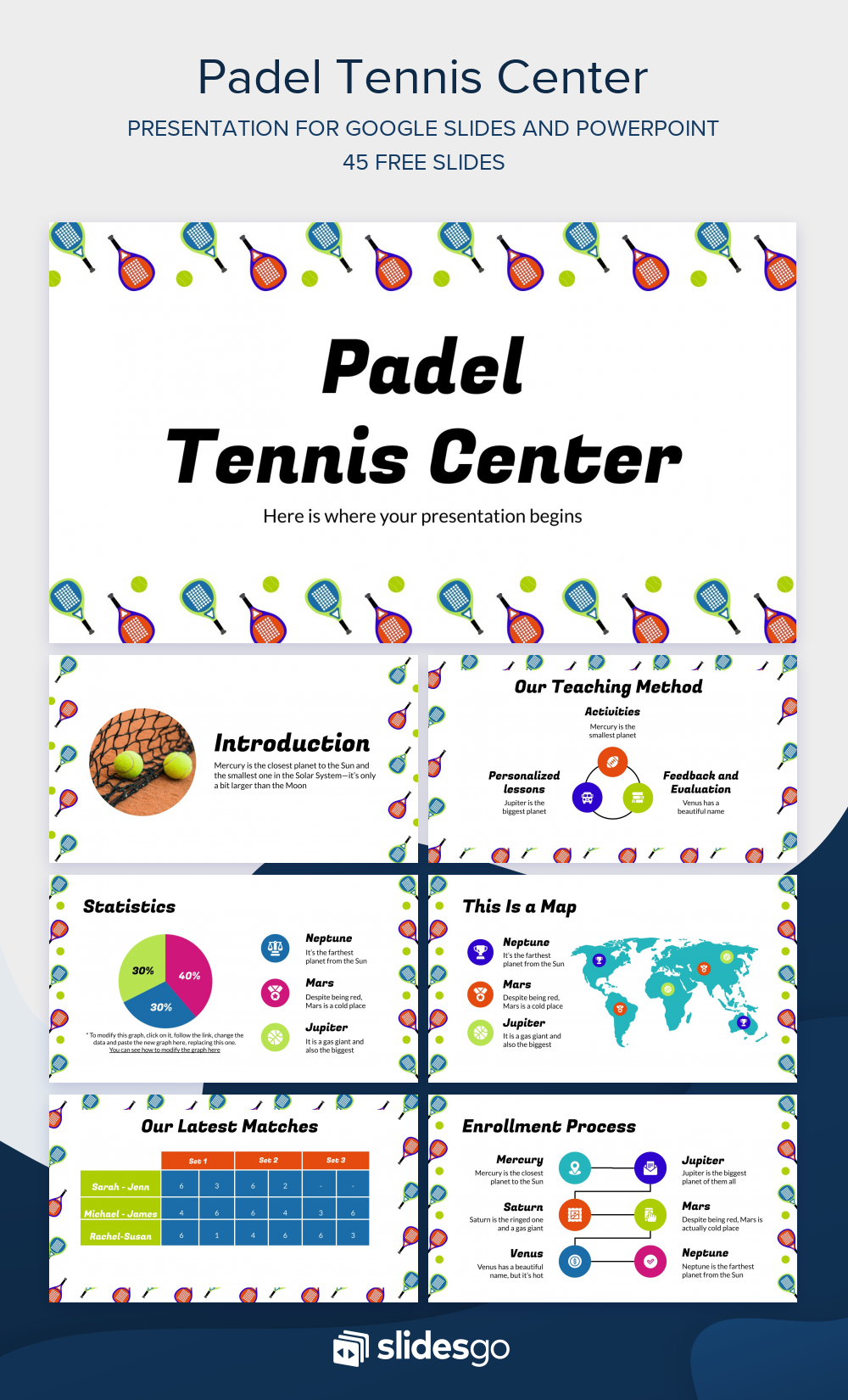 Padel Tennis Center | Google Slides & PowerPoint template
