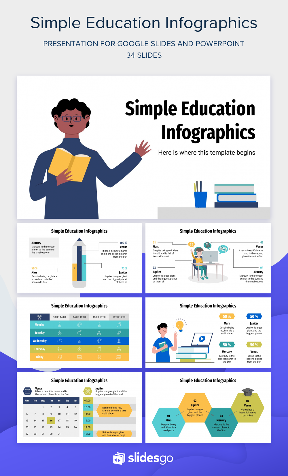 Simple Education Infographics | Google Slides & PPT template