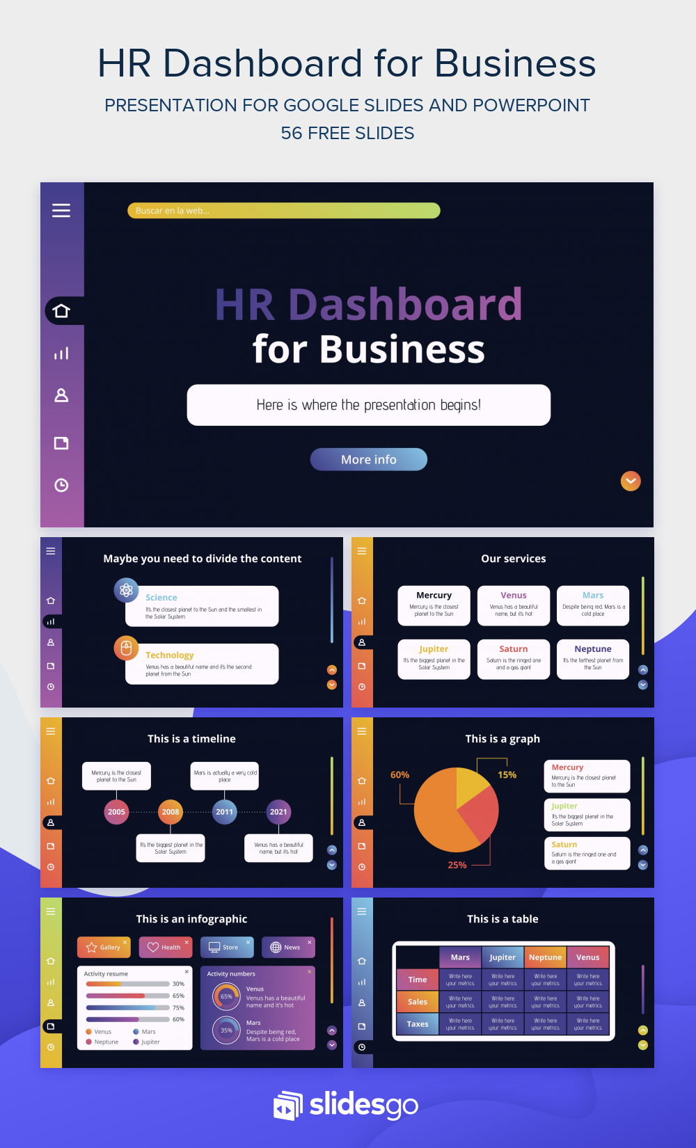 HR Dashboard for Business | Google Slides & PPT template