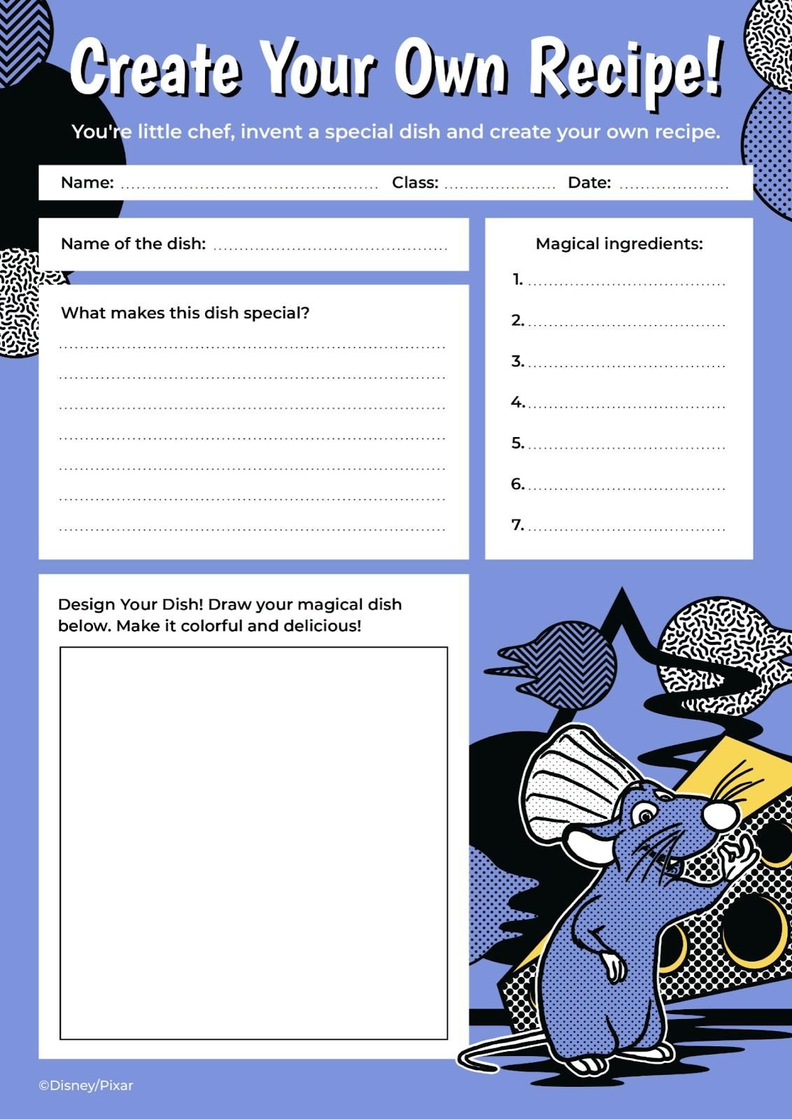 Ratatouille Little Chef Worksheet Presentation