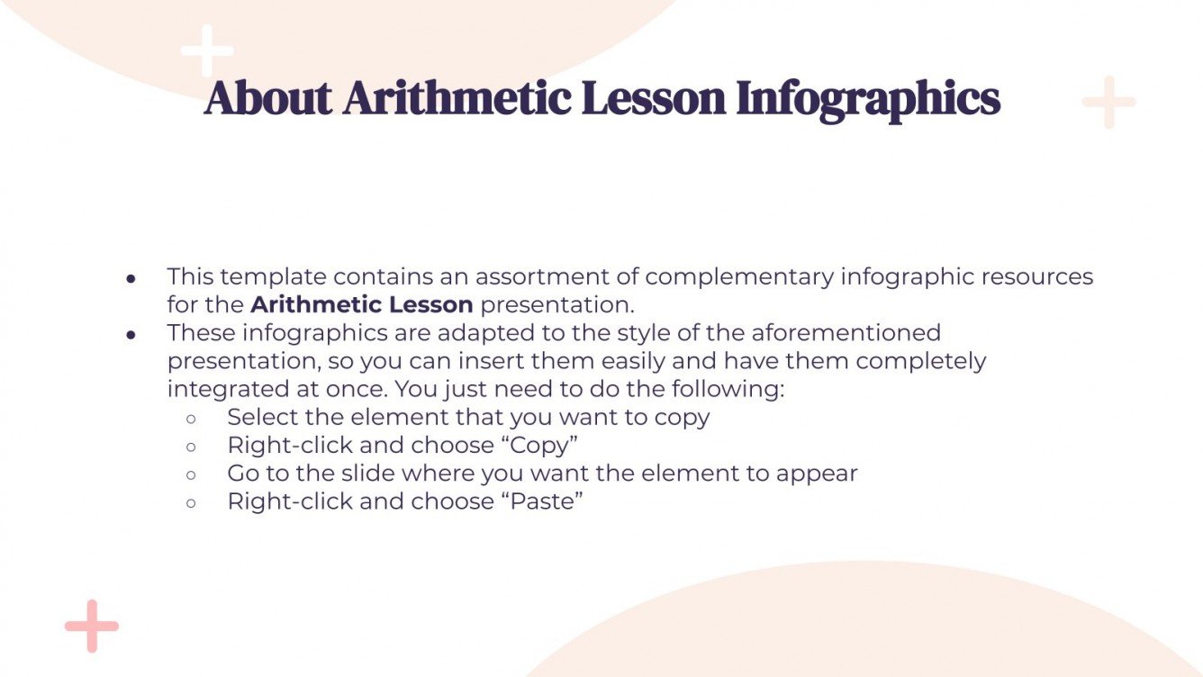 Arithmetic Lesson Infographics | Google Slides & PPT Theme