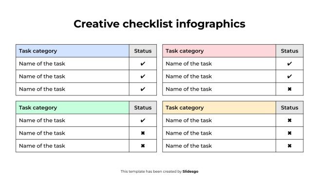 Creative Checklist Infographics Template