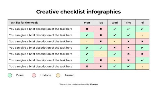 Creative Checklist Infographics Template