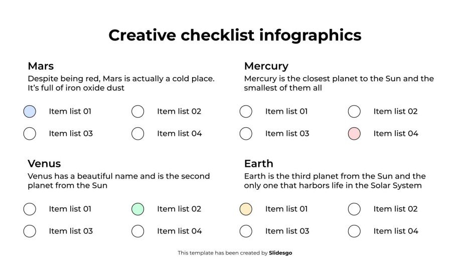 Creative Checklist Infographics Template