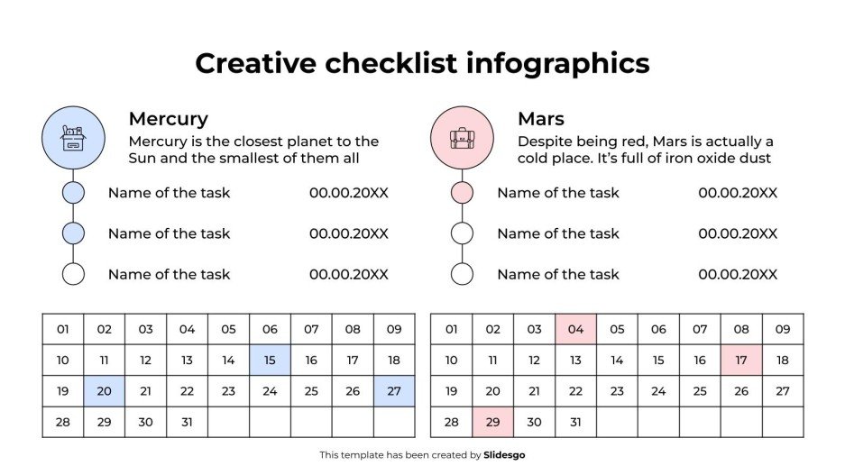 Creative Checklist Infographics Template
