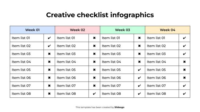 Creative Checklist Infographics Template