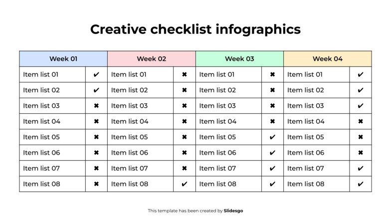 Creative Checklist Infographics Template