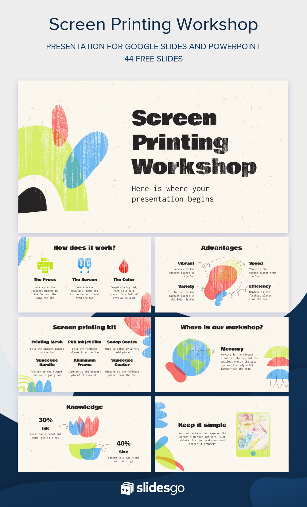 Screen Printing Workshop | Google Slides & PPT template