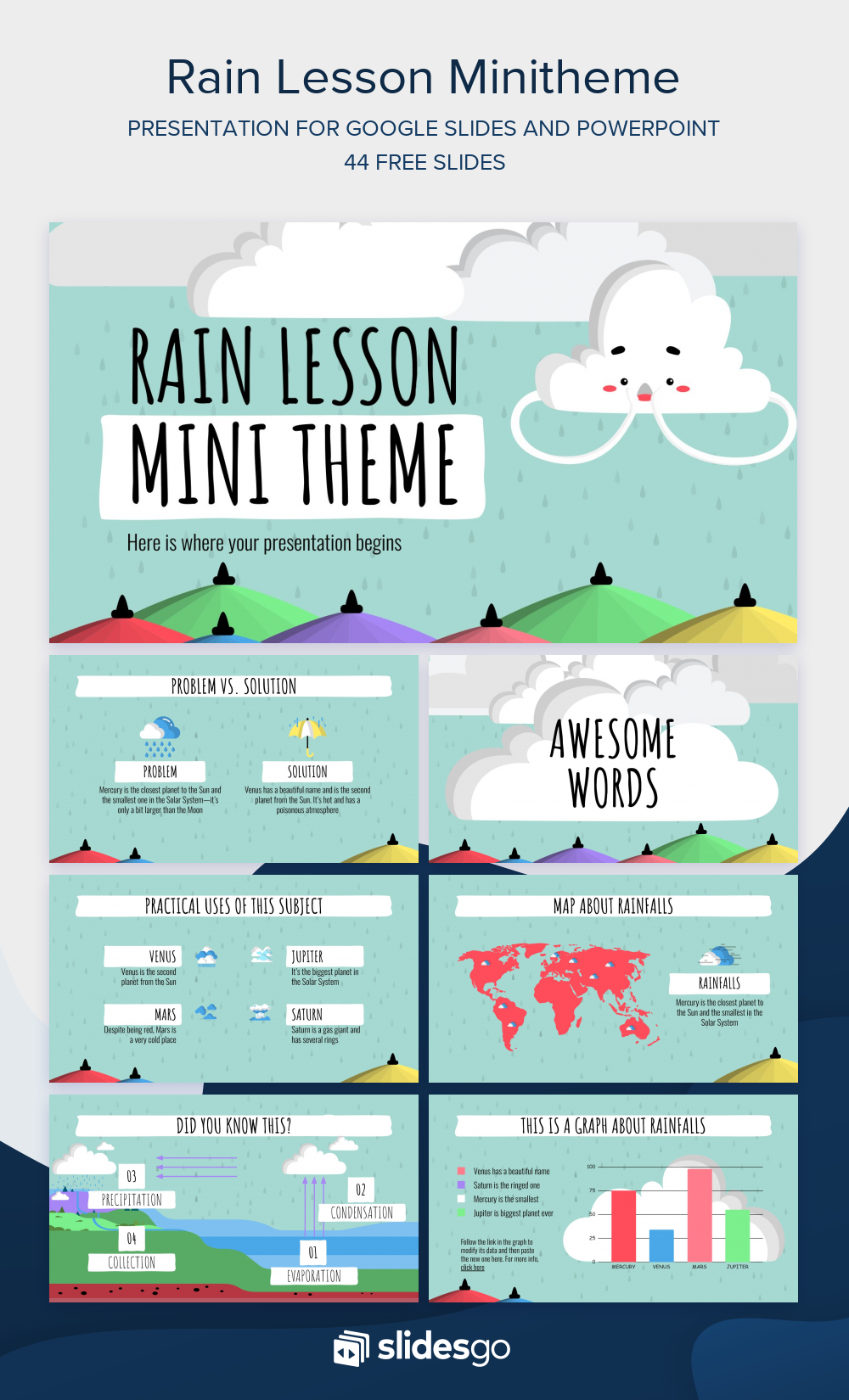 Rain Lesson Minitheme | Google Slides & PPT Theme