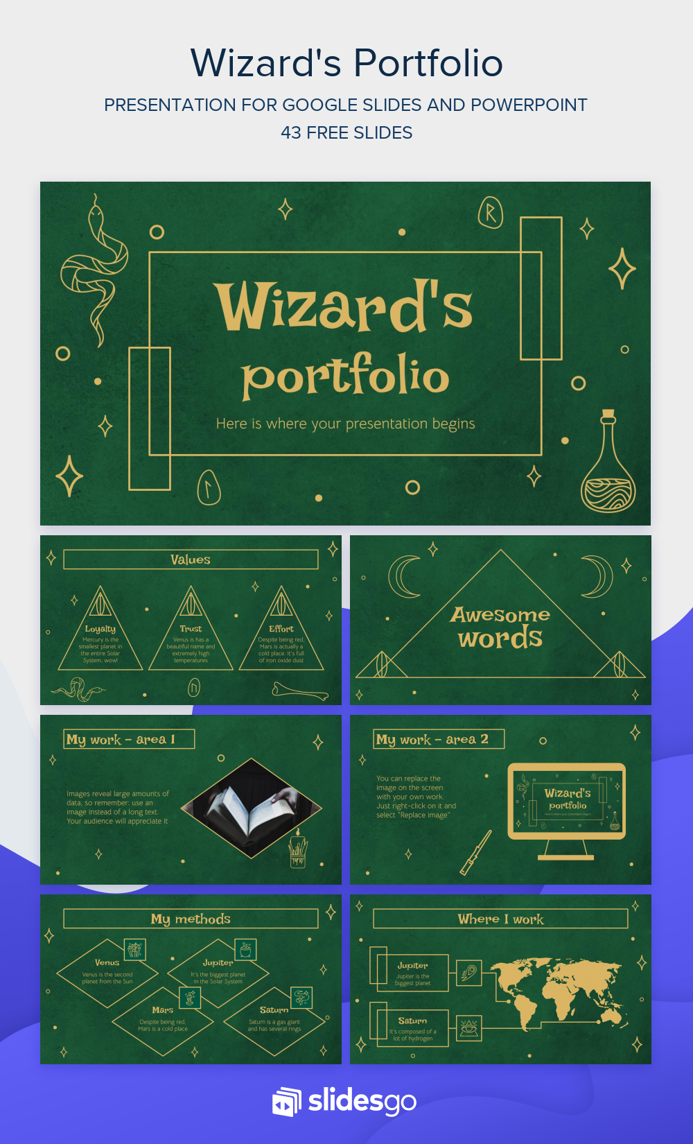 Wizard's Portfolio | Google Slides Theme & PowerPoint Template