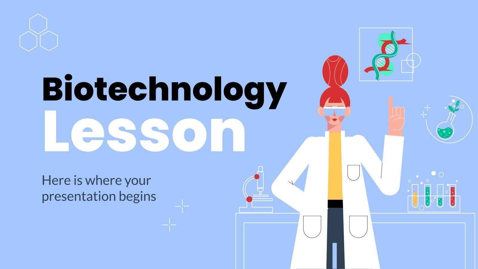 Google Slides and PowerPoint templates about biotechnology