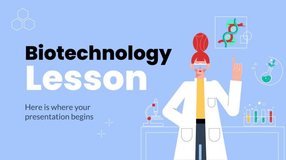 Google Slides and PowerPoint templates about biotechnology